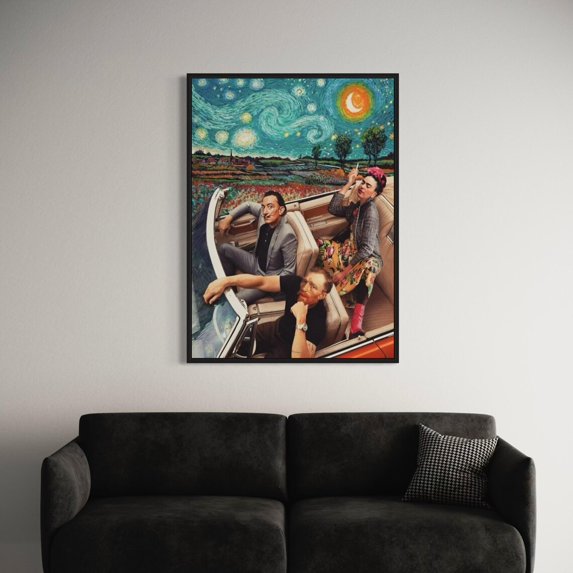 Starry Night Car - Van Gogh, Frida Kahlo, Dali Famous Wall Art Canvas ...