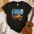 Starry Night Cats Mahjong Game Art T-Shirt, for men & women, S-5XL ...