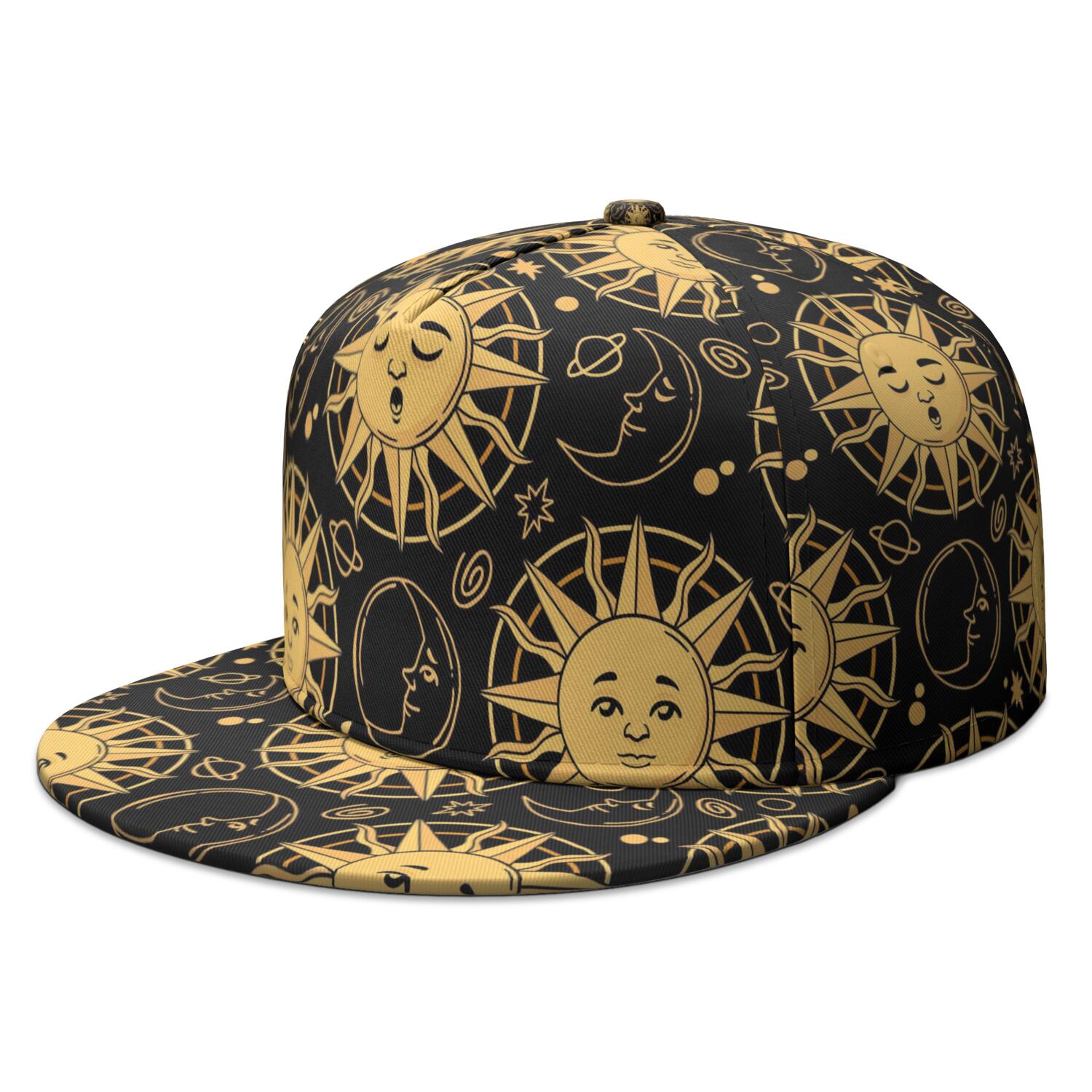 Starry Night Celestial Flat Brim Hat - Adjustable Snapback Baseball Cap ...