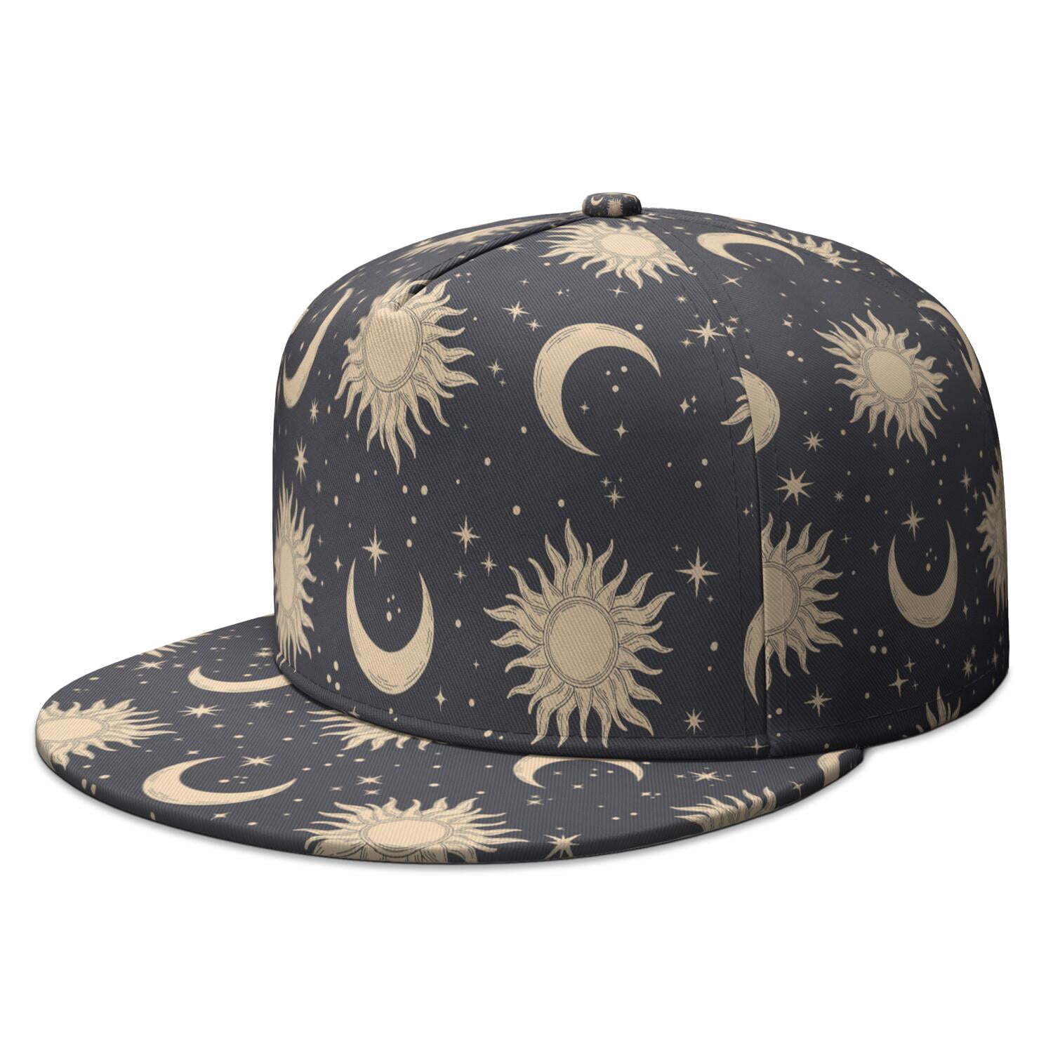 Starry Night Celestial Flat Brim Hat - Adjustable Snapback Baseball Cap ...