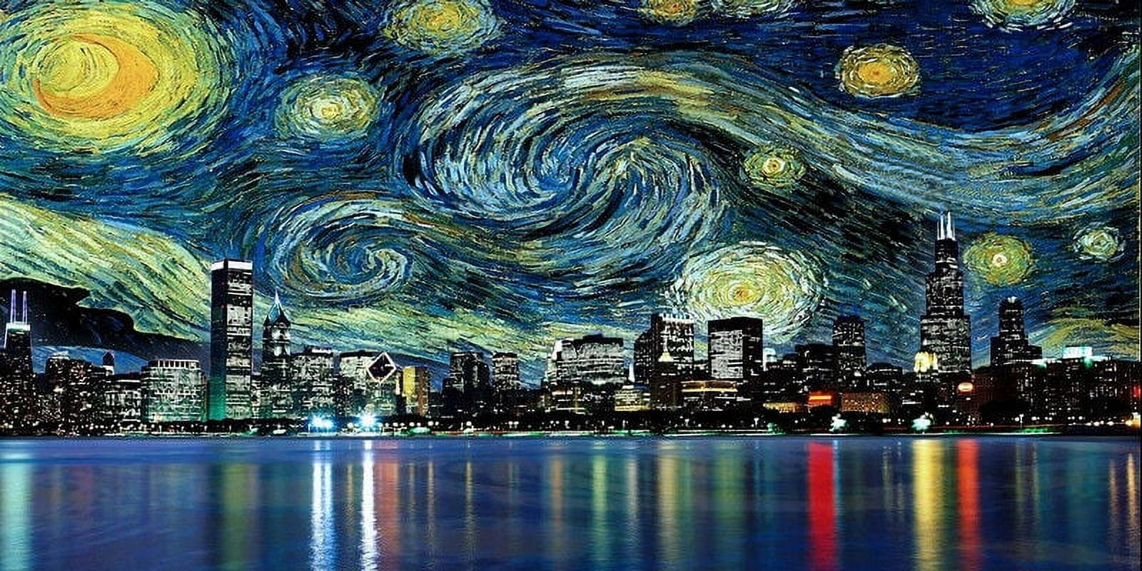 Starry Night Chicago - CANVAS OR PRINT WALL ART - Walmart.com