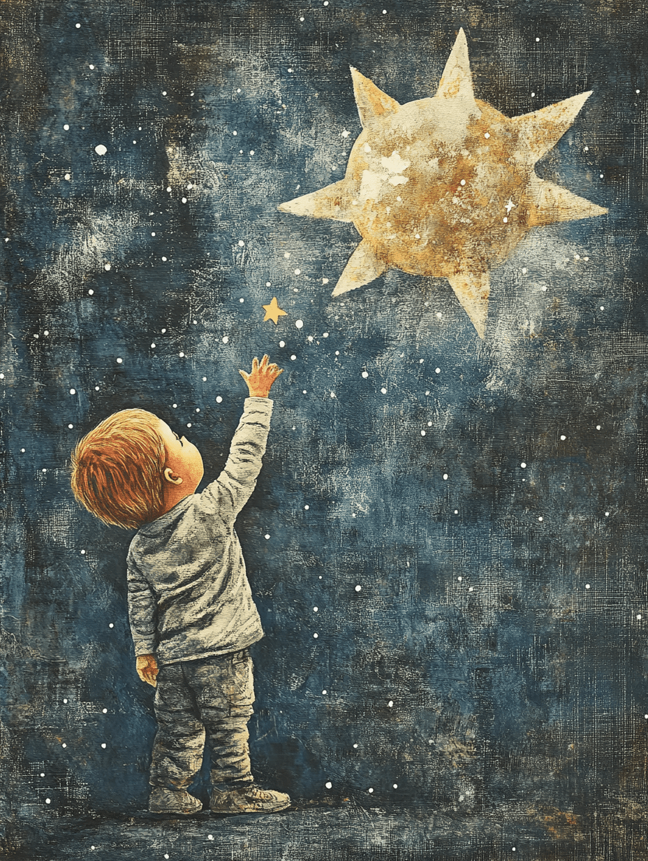 Starry Night Child Canvas Wall Art， Perfect for Living Room， Bedroom ...
