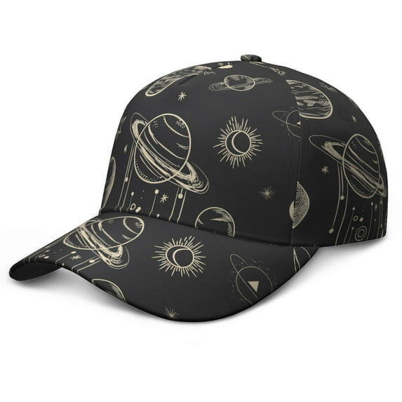 Starry Night Cosmic Baseball Cap - Gothic Astrology Print Adjustable ...