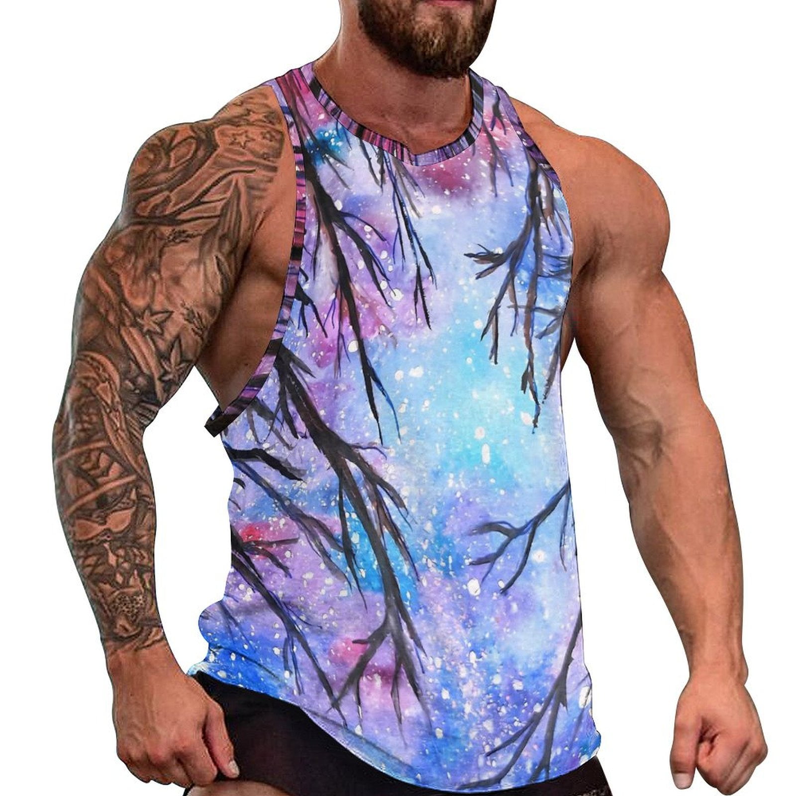 Starry Night Famous Painting Tank Top Male Vincent Tops Summer Pattern ...