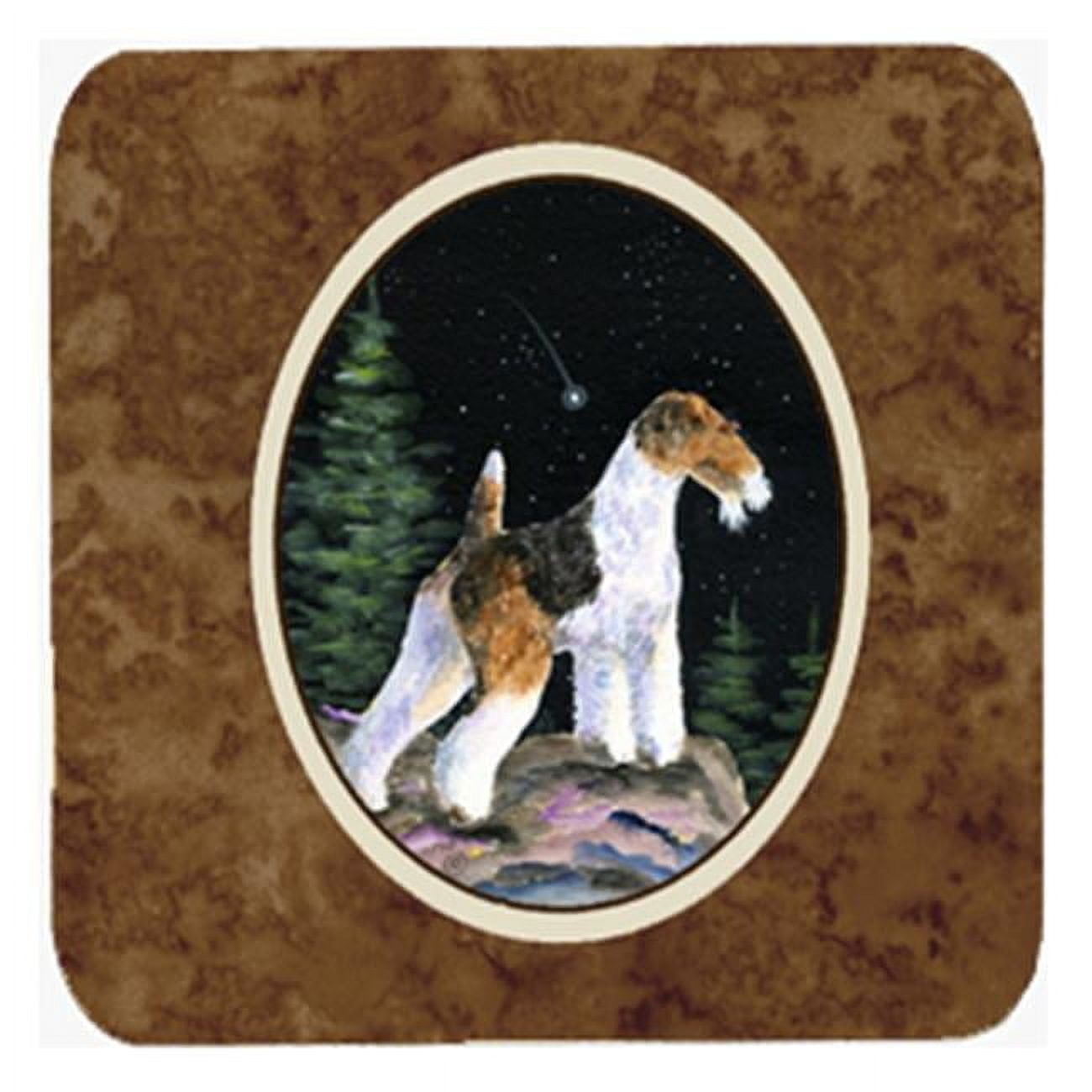 Starry Night Fox Terrier Foam Coasters- Set Of 4 - Walmart.com