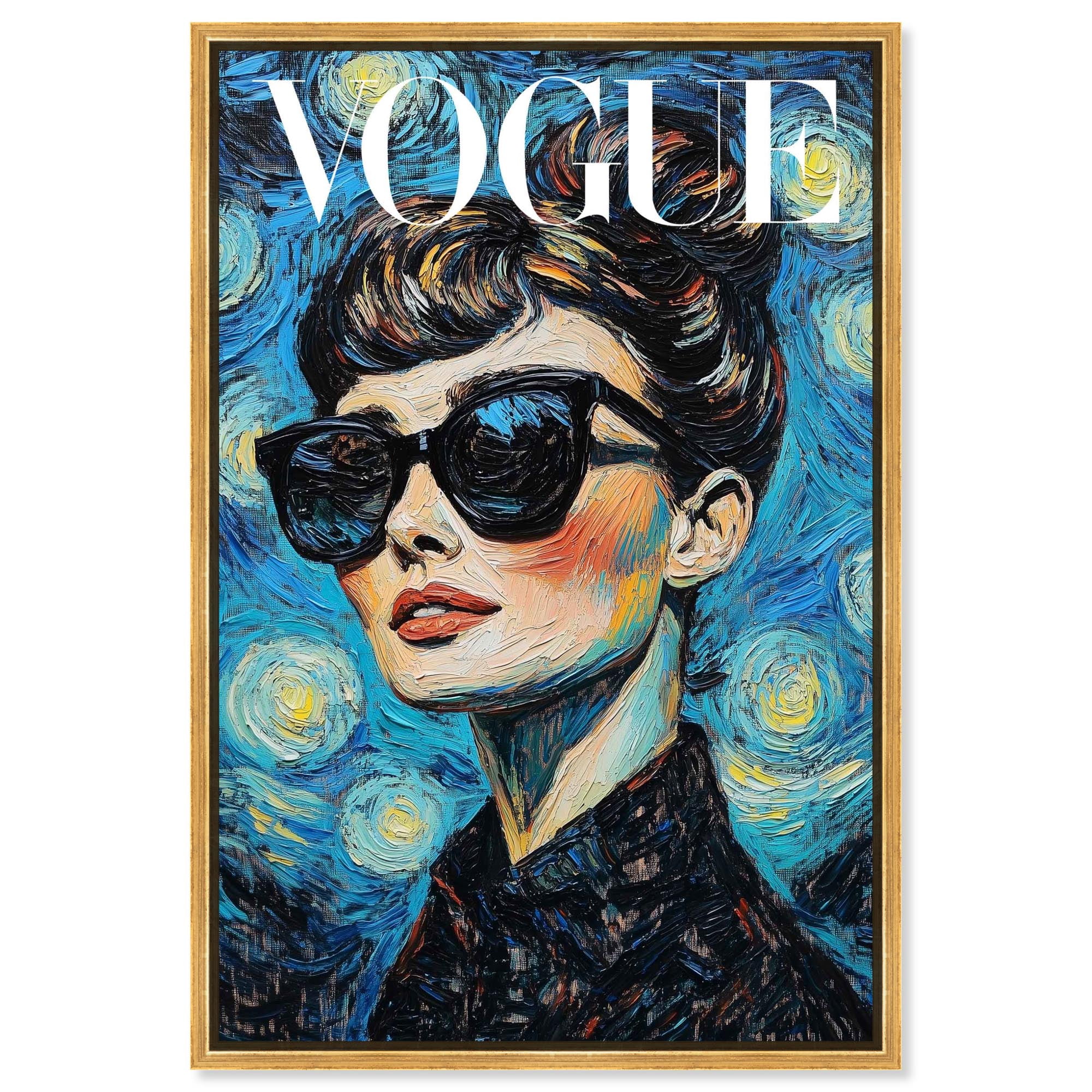 Starry Night Icon Canvas Iconic Portraits by Art Remedy, Gold Frame, 24 ...