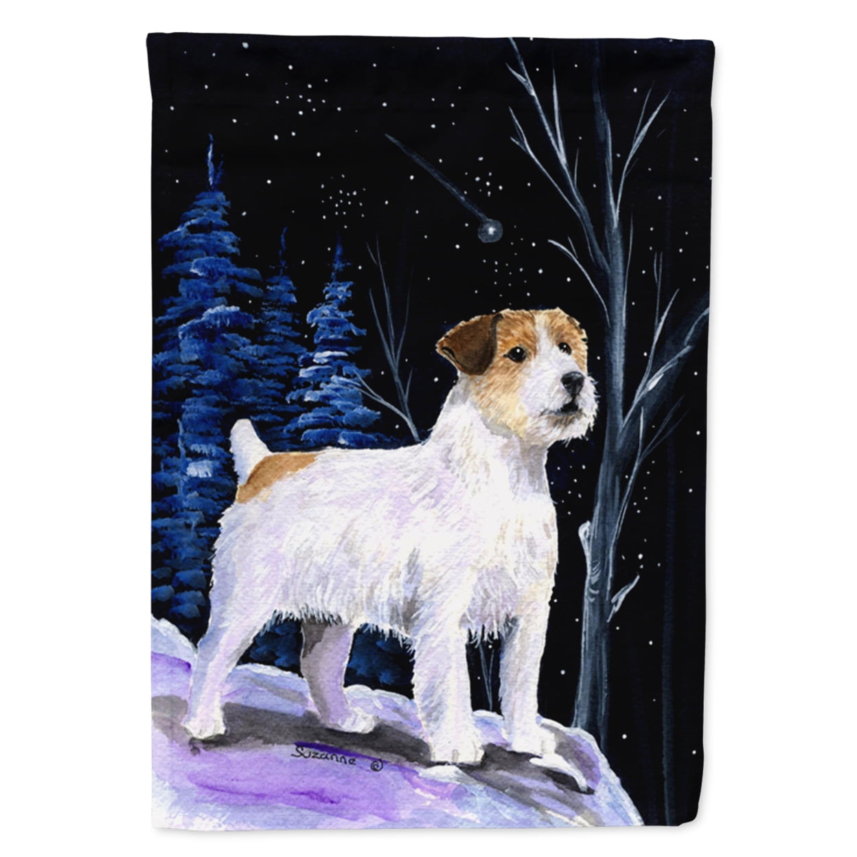 Starry Night Jack Russell Terrier Flag Canvas House Size - Walmart.com