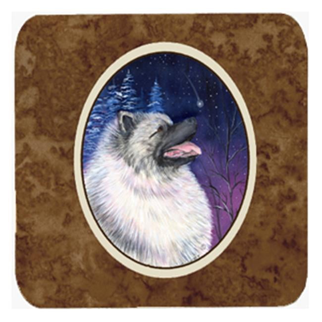 Starry Night Keeshond Foam Coasters - Set Of 4- 3.5 x 3.5 In. - Walmart.com
