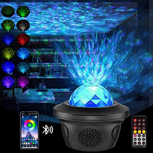 Starry Night Light Projection Laser Light Flame Bluetooth Music ...