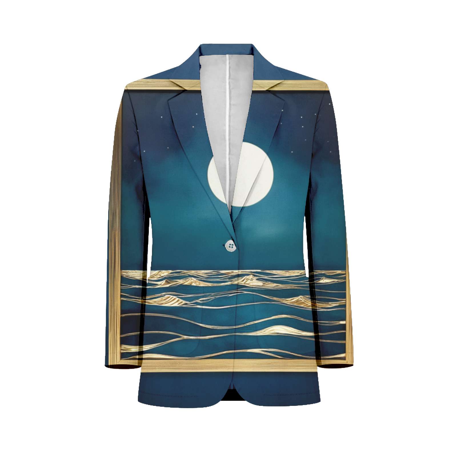 Starry Night Ocean Waves Mens Suits Shawl Collar Slim Fit Suit Mens ...
