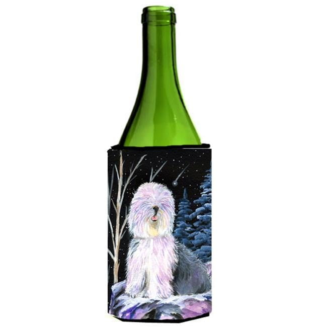 Starry Night Old English Sheepdog Wine bottle sleeve Hugger - Walmart.com