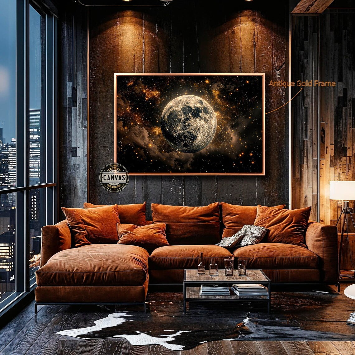 Starry Night Over Glittering Planet Poster Universe Cosmos Wall Art ...