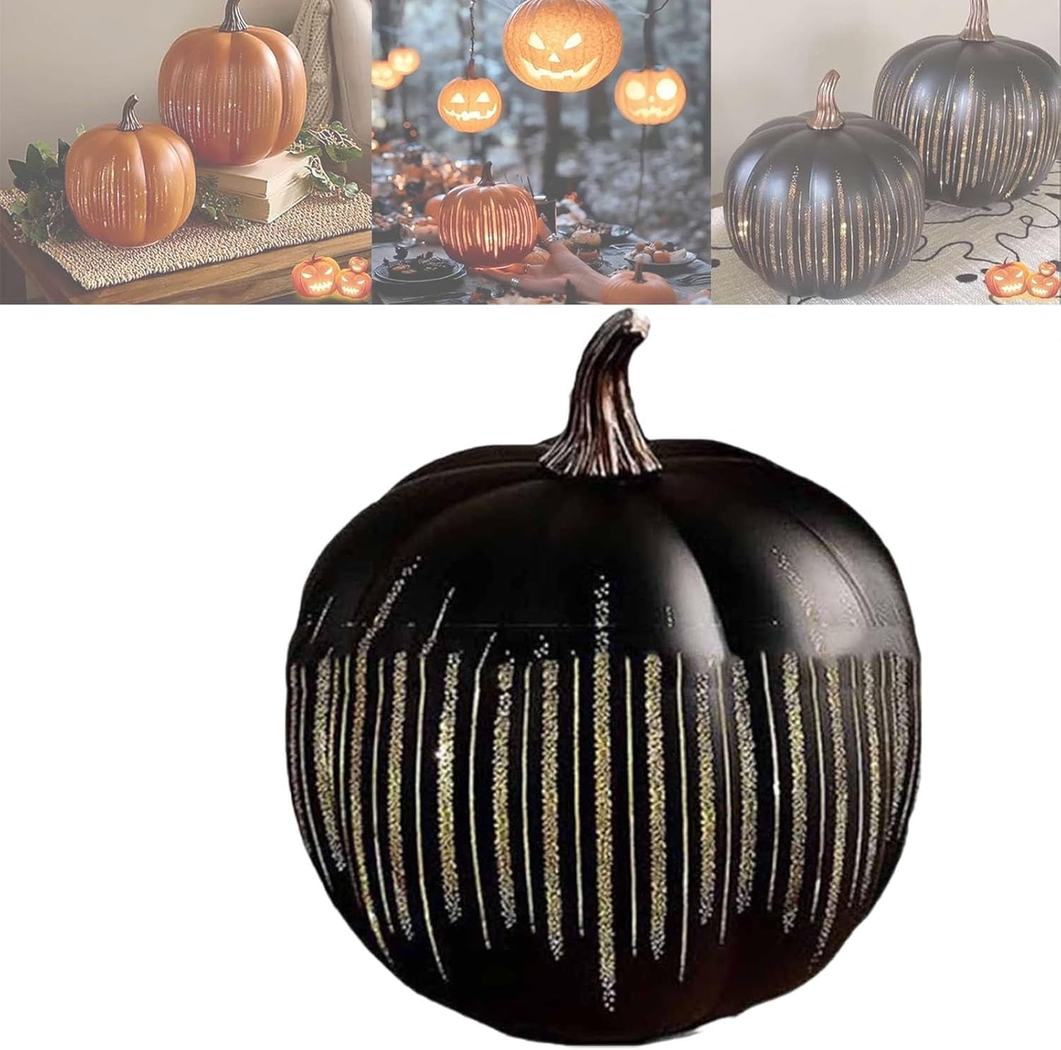 Starry Night Pumpkins, Cherishous Twinkle LED Light Pumpkins, Set of 2 ...