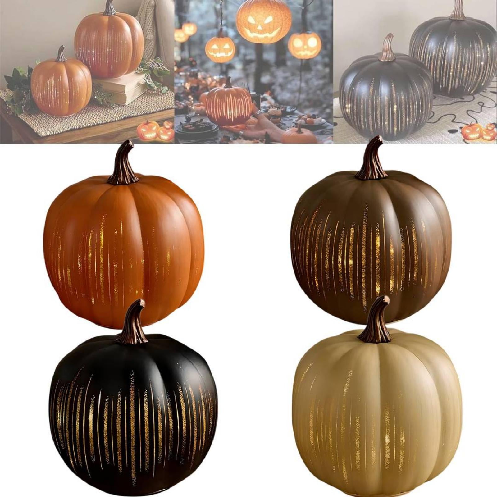 Starry Night Pumpkins, Cherishous Twinkle LED Light Pumpkins, Timer ...