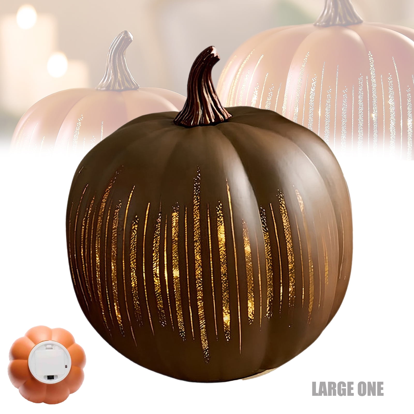 Illuminated Starry Night Pumpkins Halloween Decorations Indoor Resin ...