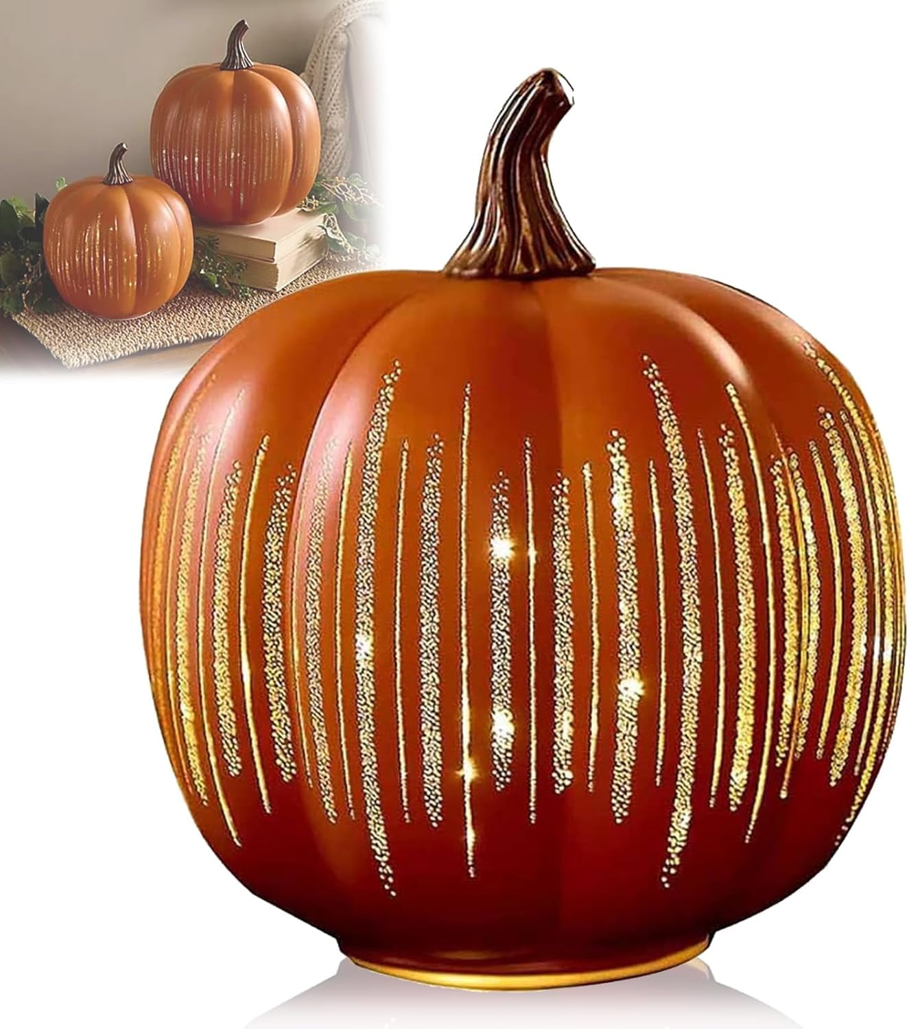 Starry Night Pumpkins, Illuminated Twinkle LED Light Pumpkins, Twinkle ...