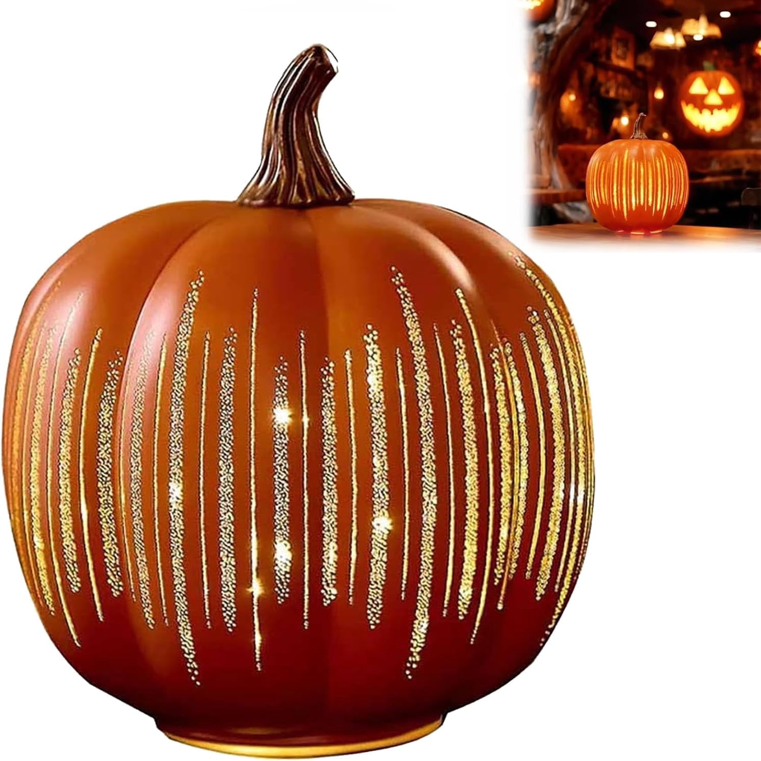Starry Night Pumpkins, Illuminated Twinkle LED Light Pumpkins, Twinkle ...