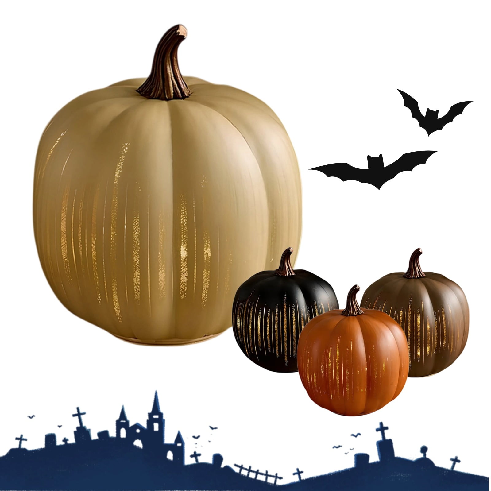 Starry Night Pumpkins Timer Lighted Sparkling Starry Night Pumpkins ...