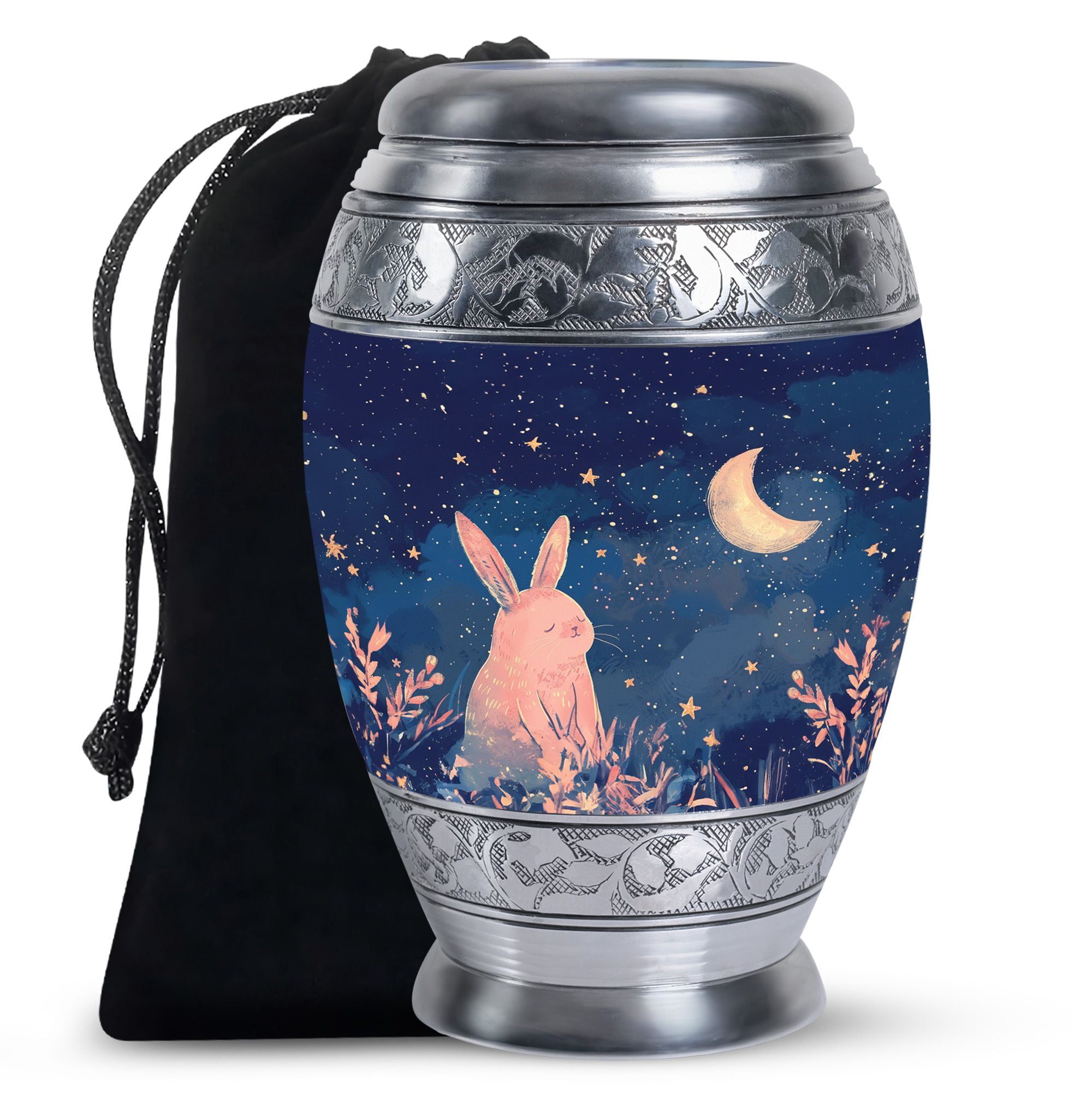 Starry Night Rabbit Urns - 10" Urns For Women Ashes, Blue Urns For ...