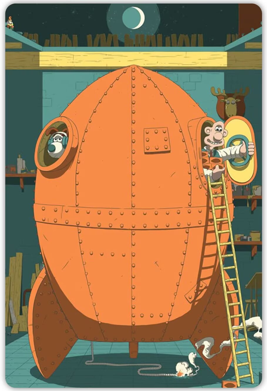 Starry Night Rocket Crew 5D Diamond Art Kit Wallace & Gromit Movie ...