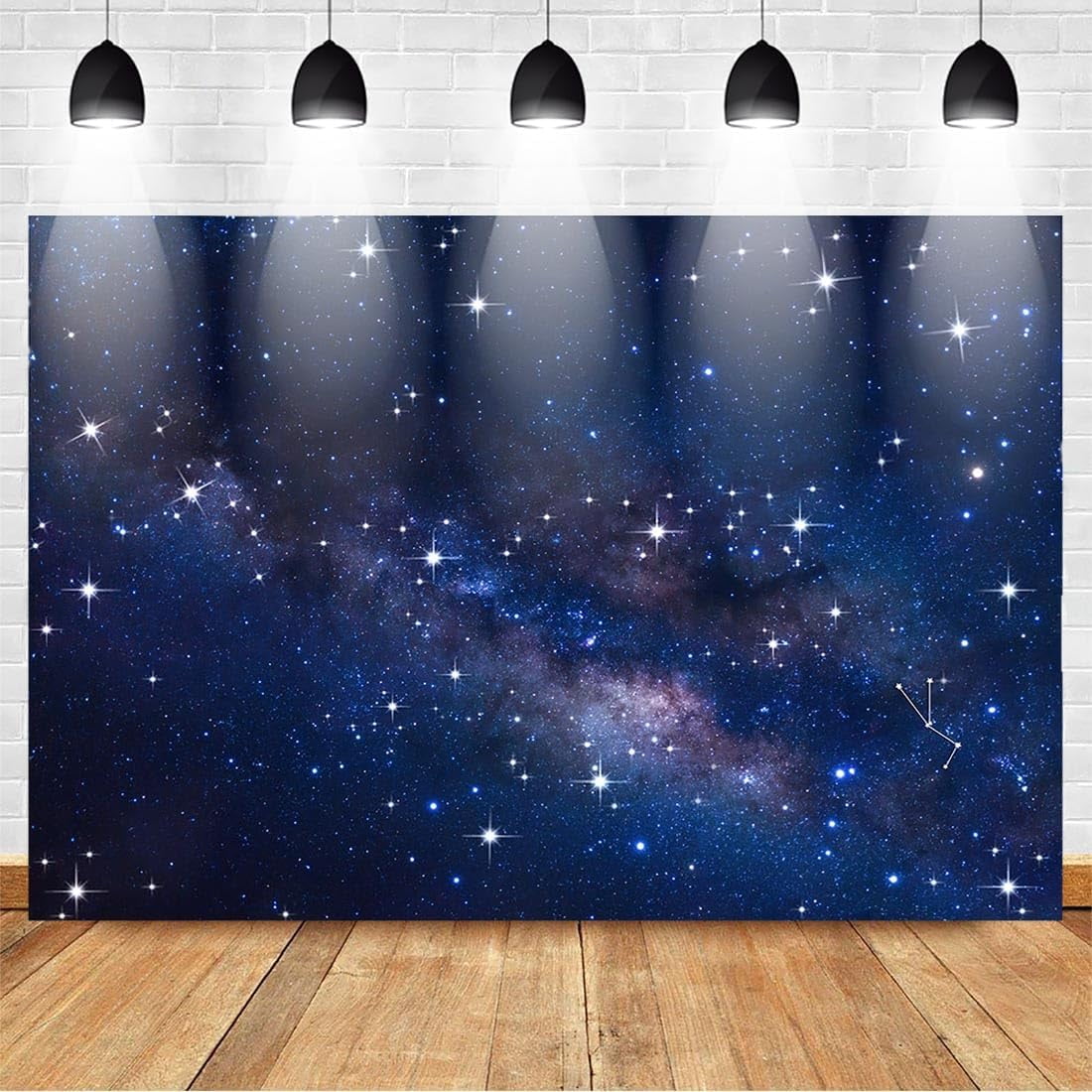 Starry Night Sky Backdrop Outer Space Galaxy Birthday Background ...