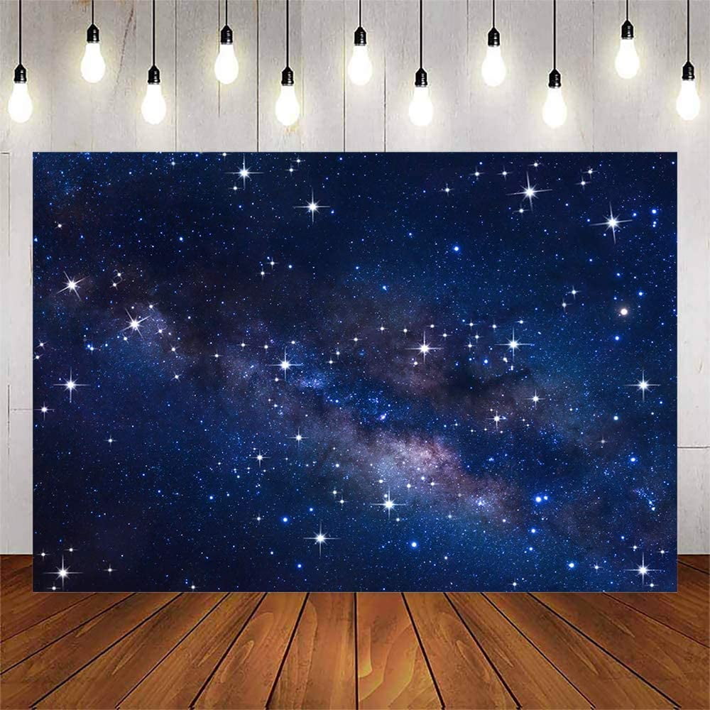 Starry Night Sky Backdrop Outer Space Galaxy Birthday Background ...