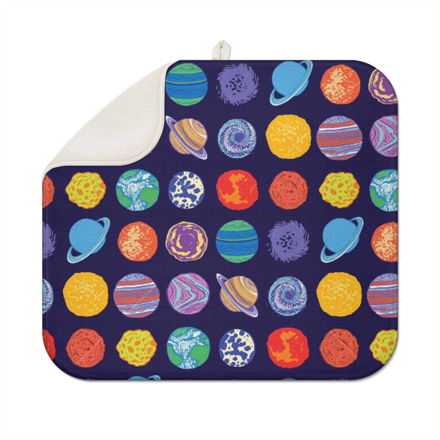 Starry Night Sky Drying Pad Thick 3-Layer Absorbent Foldable Counter ...