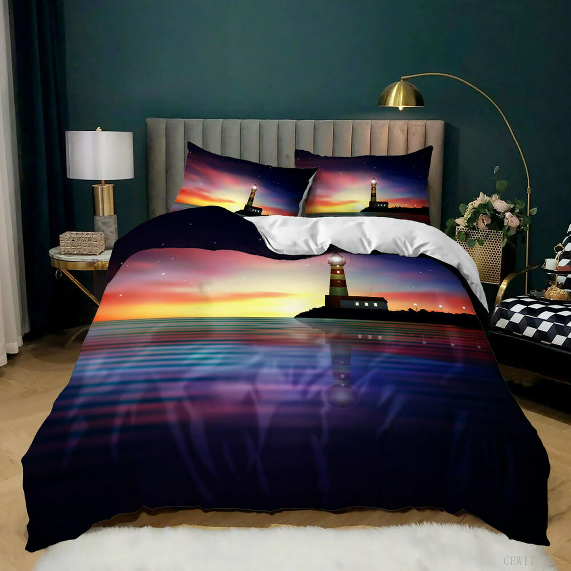Starry Night Sky Duvet Cover Set Cozy Bedding Ensemble with Design for ...