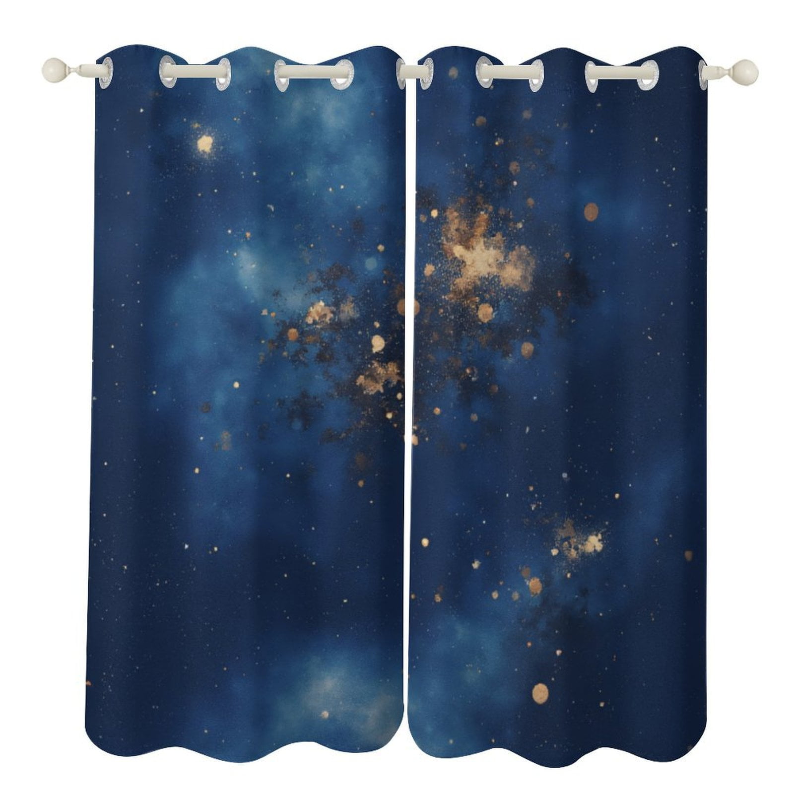 Starry Night Sky Glow-1 Luxury Window Curtains Blinds for Living Room ...