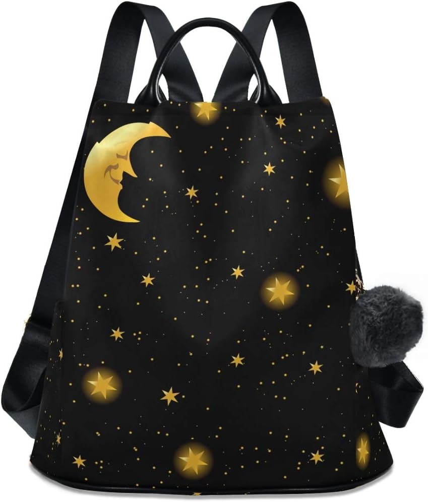 Starry Night Sky Moon Backpack Purse for Women Anti Theft Fashion Back ...