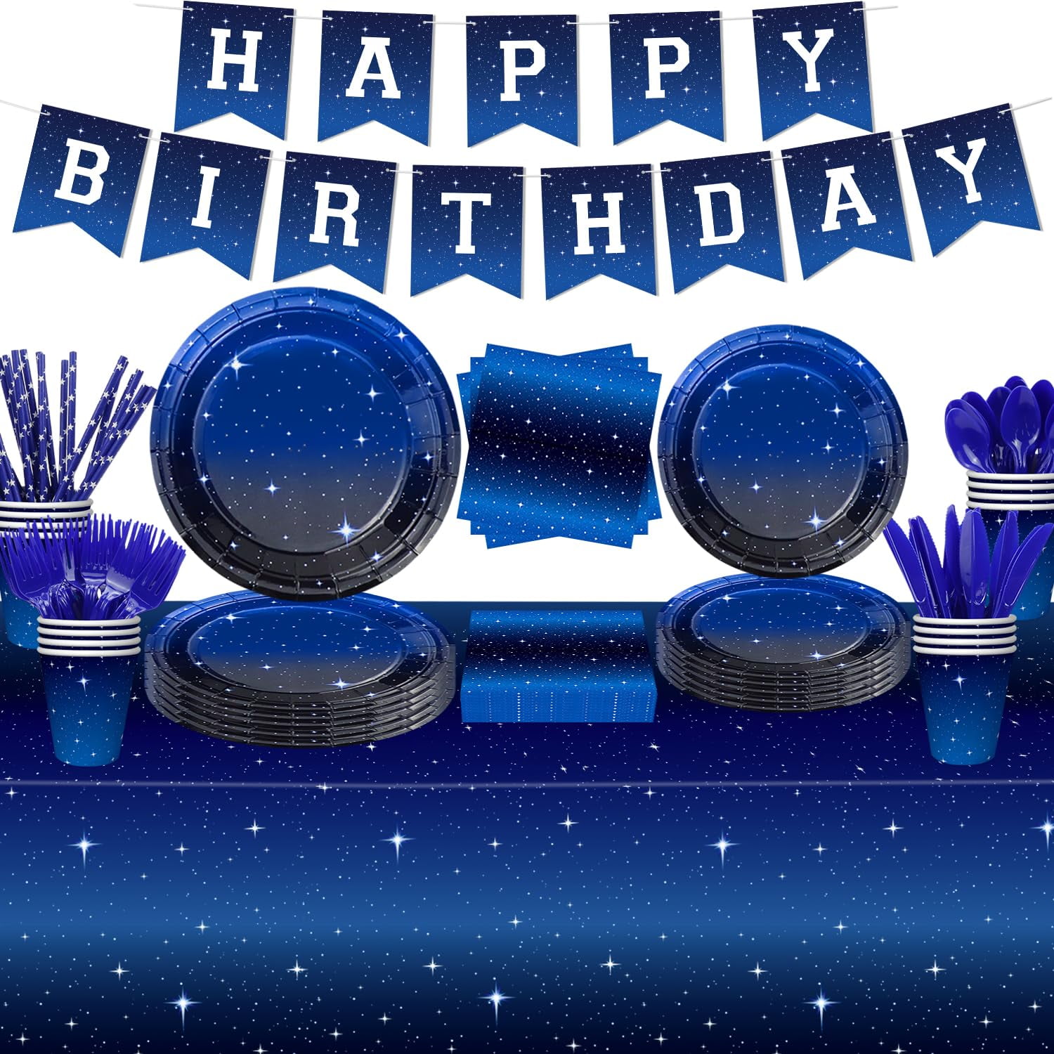 Starry Night Sky Party STF9 Supplies Set, Birthday Star Party Table ...