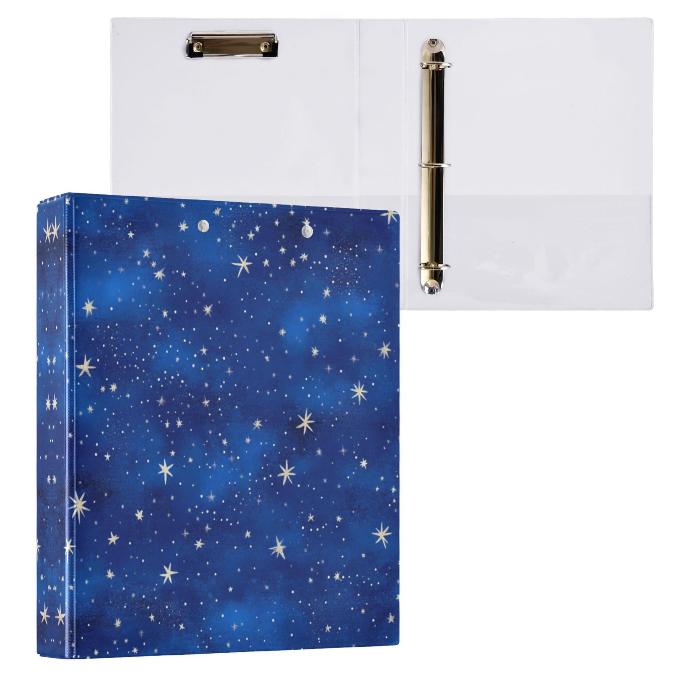 Starry Night Sky Pattern 3 Ring Hardcover Binders 1.5in Round Rings for ...