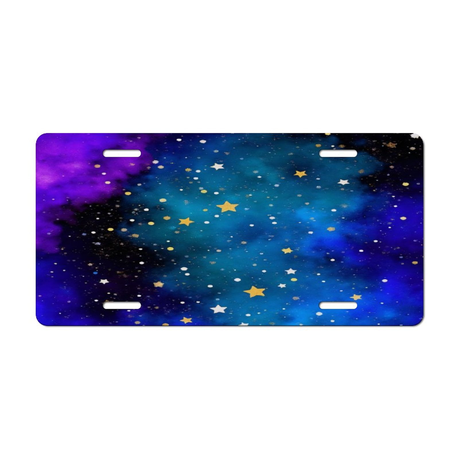 Starry Night Sky Pattern License Plate Lightweight Aluminum Automotive ...