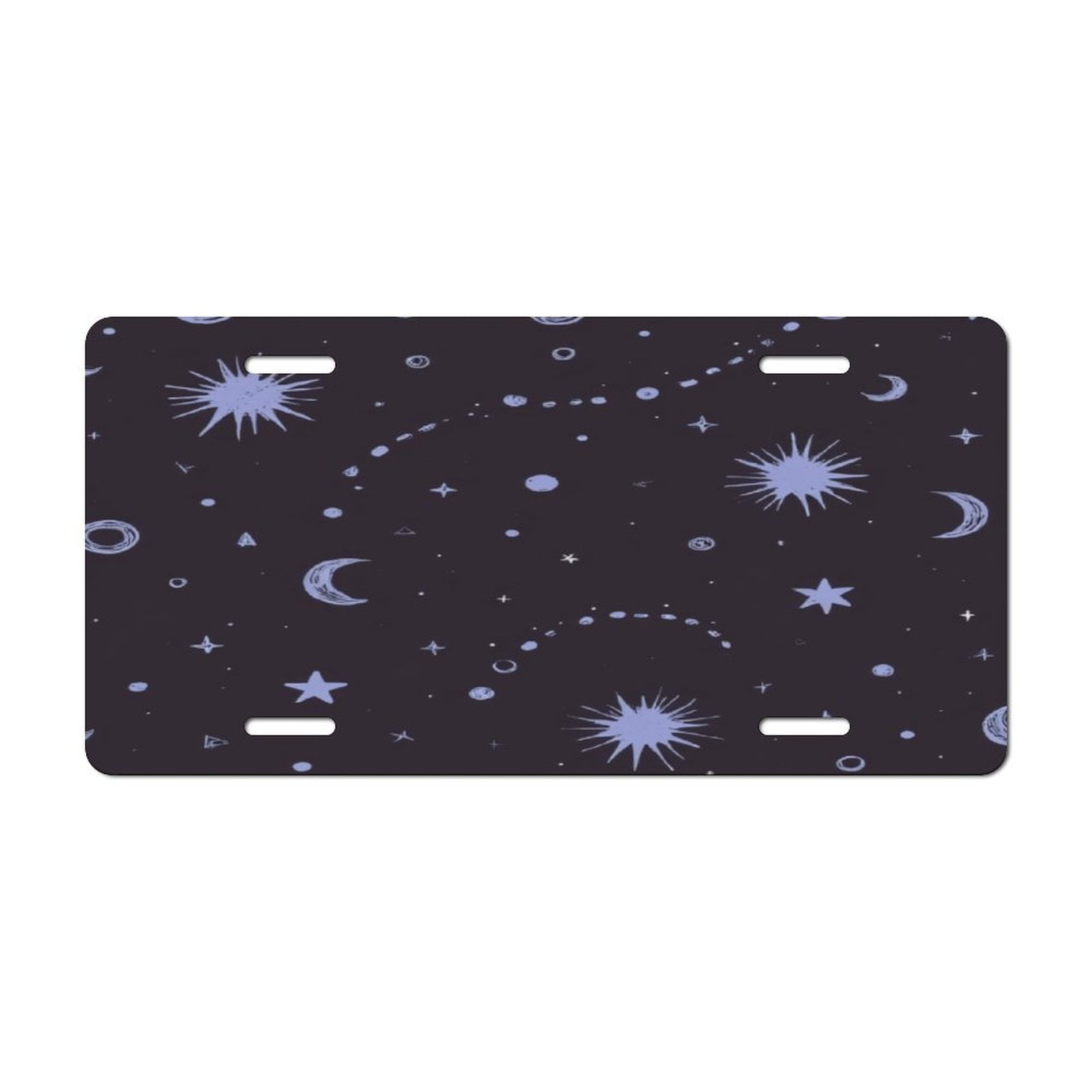 Starry Night Sky Pattern License Plate Lightweight Aluminum Automotive ...