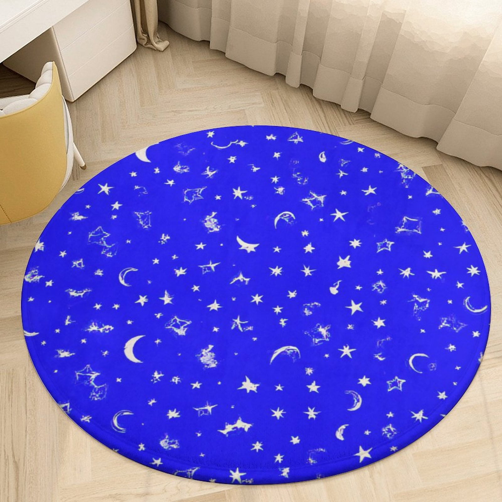 Starry Night Sky Pattern Round Area Rugs for Bedroom Living Room, 6FT ...