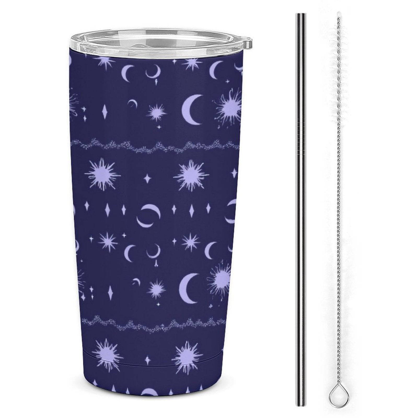 Starry Night Sky Pattern Tumbler Print 20oz Stainless Steel Coffee Cup ...