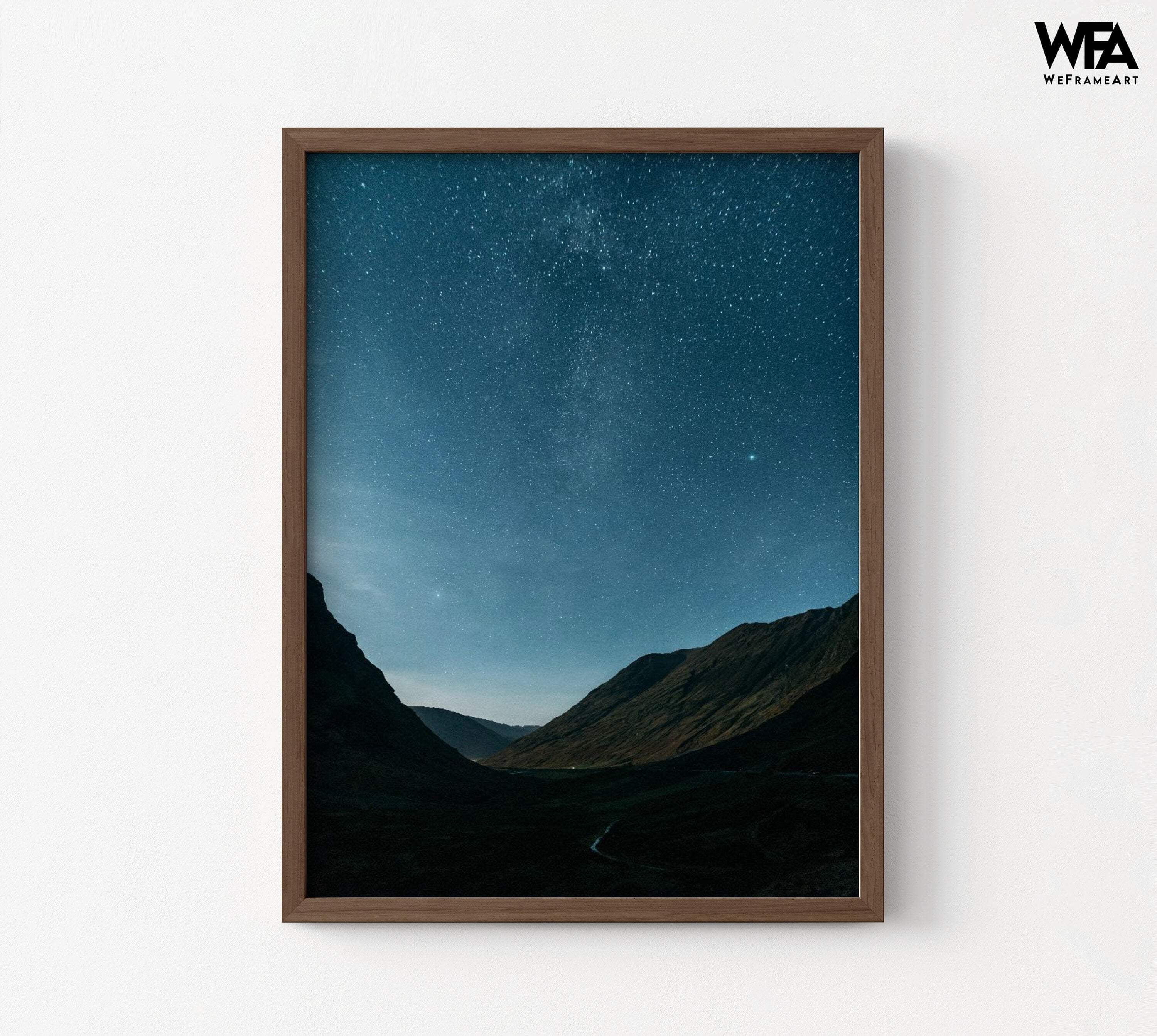Starry Night Sky Photo Oversized Wall Art, Night Landscape Photography ...