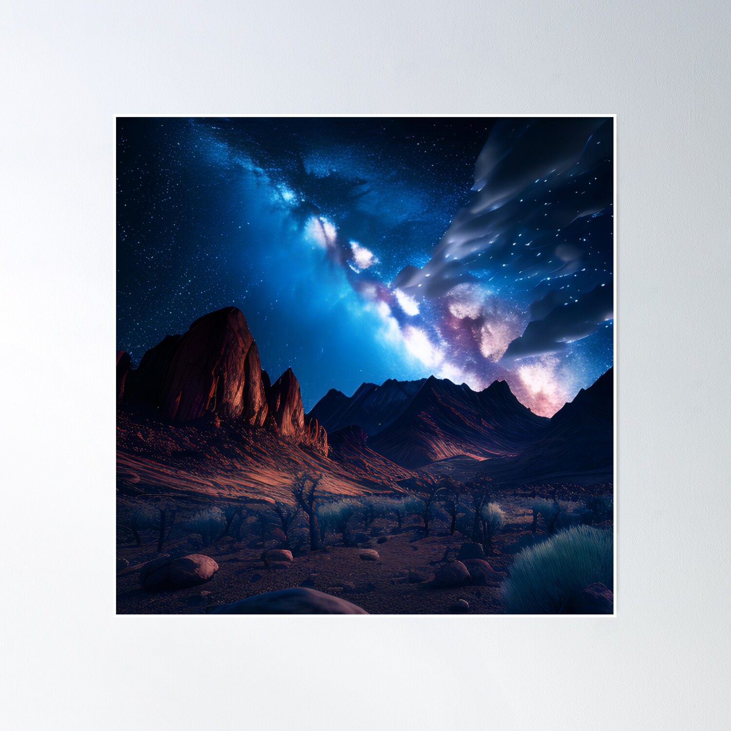 Starry Night Sky Poster Wall Art, Modern Wall Decor, 16x16 UNFRAMED ...