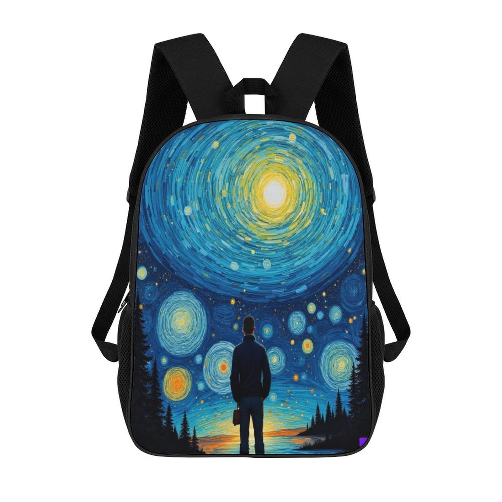 Starry Night Sky Reflection 3D Print 17in adolescent backpack Bags ...