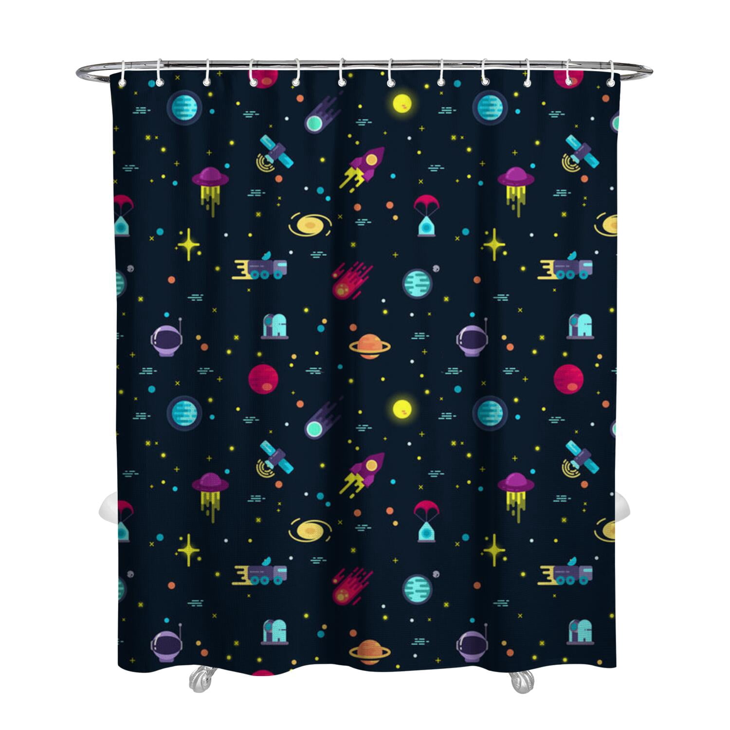 Starry Night Sky Shower Curtain, Space and Galaxy Aesthetic Cosmos ...