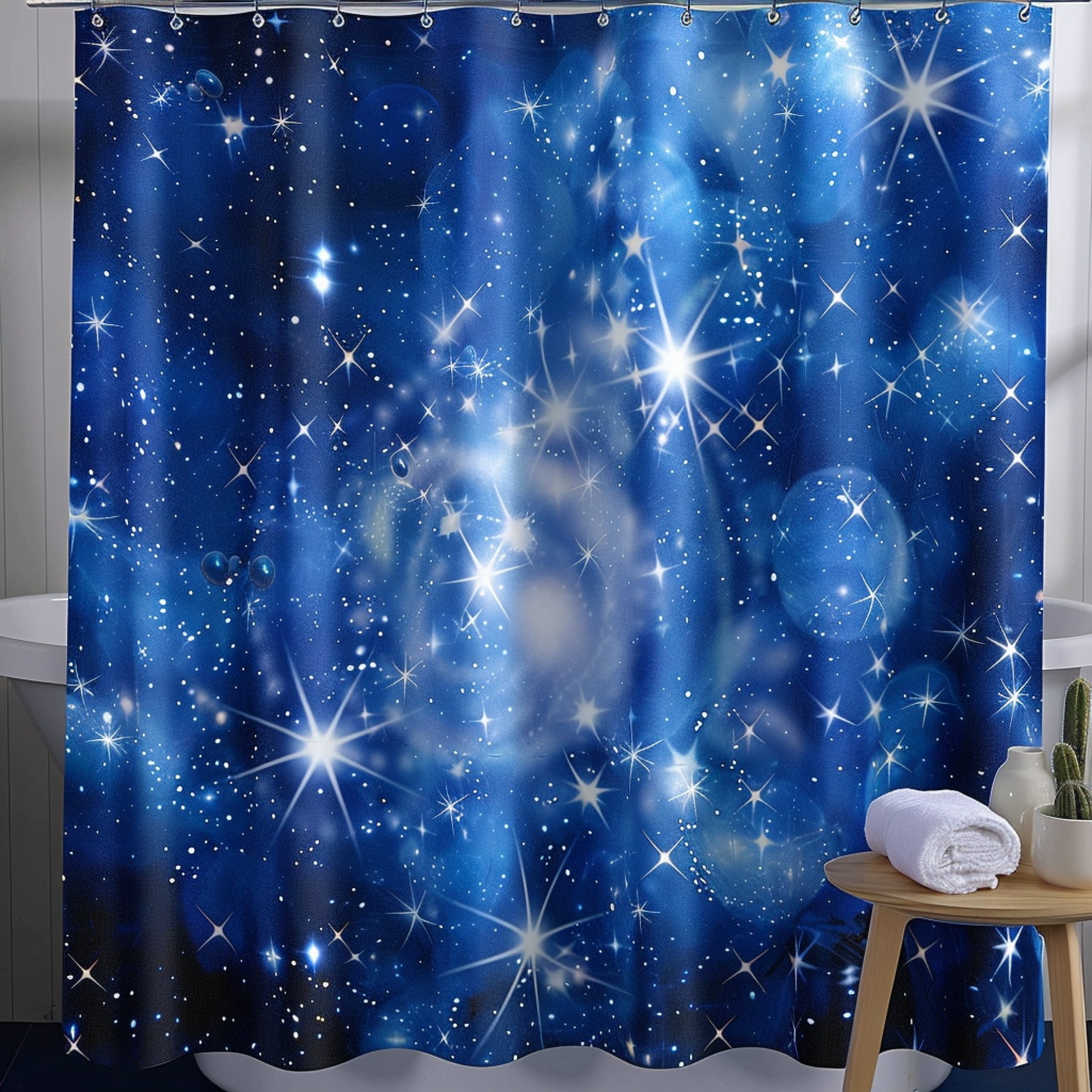 Starry Night Sky Shower Curtain Transform Your Bathroom into a ...