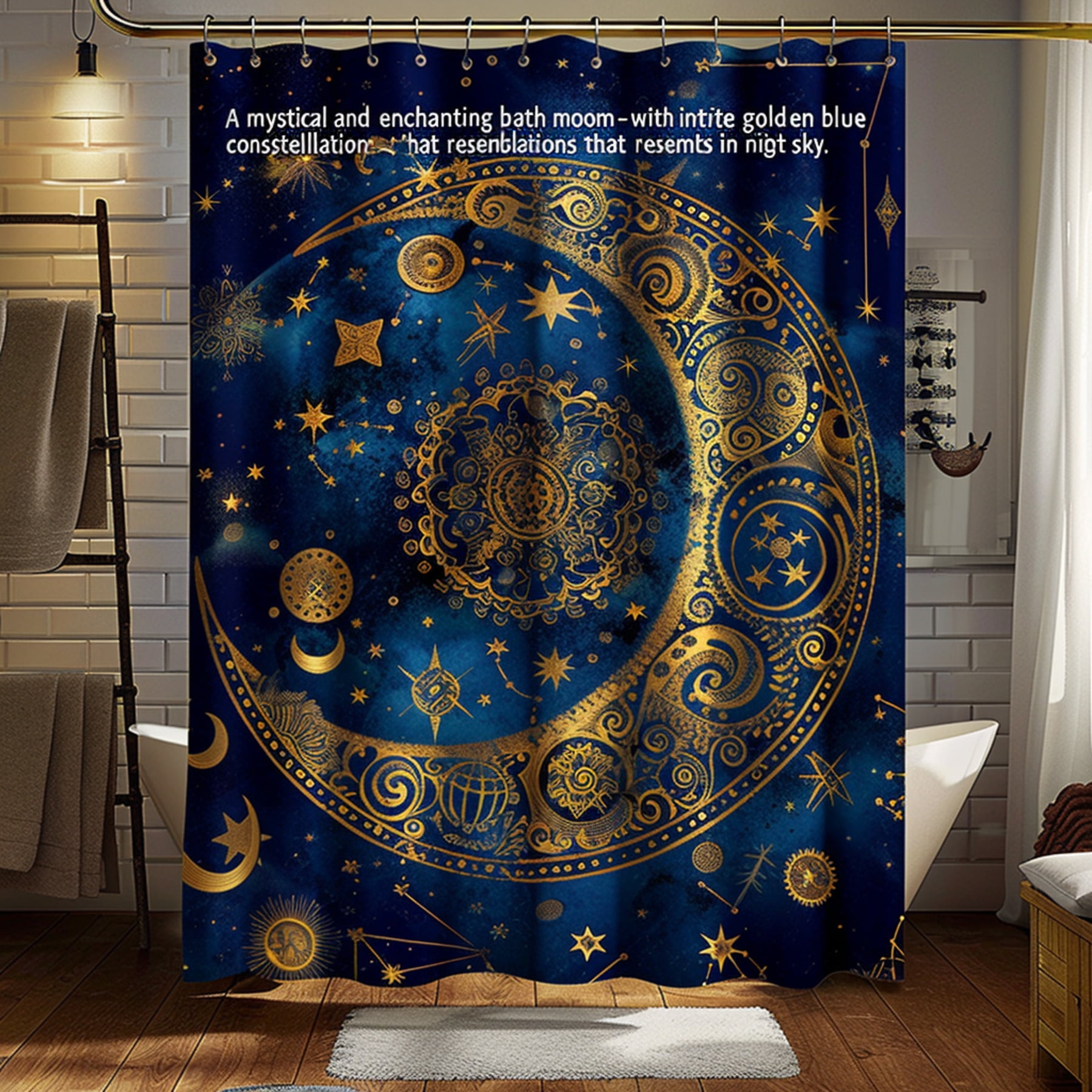 Starry Night Sky Shower Curtain Transform Your Bathroom into a Oasis ...