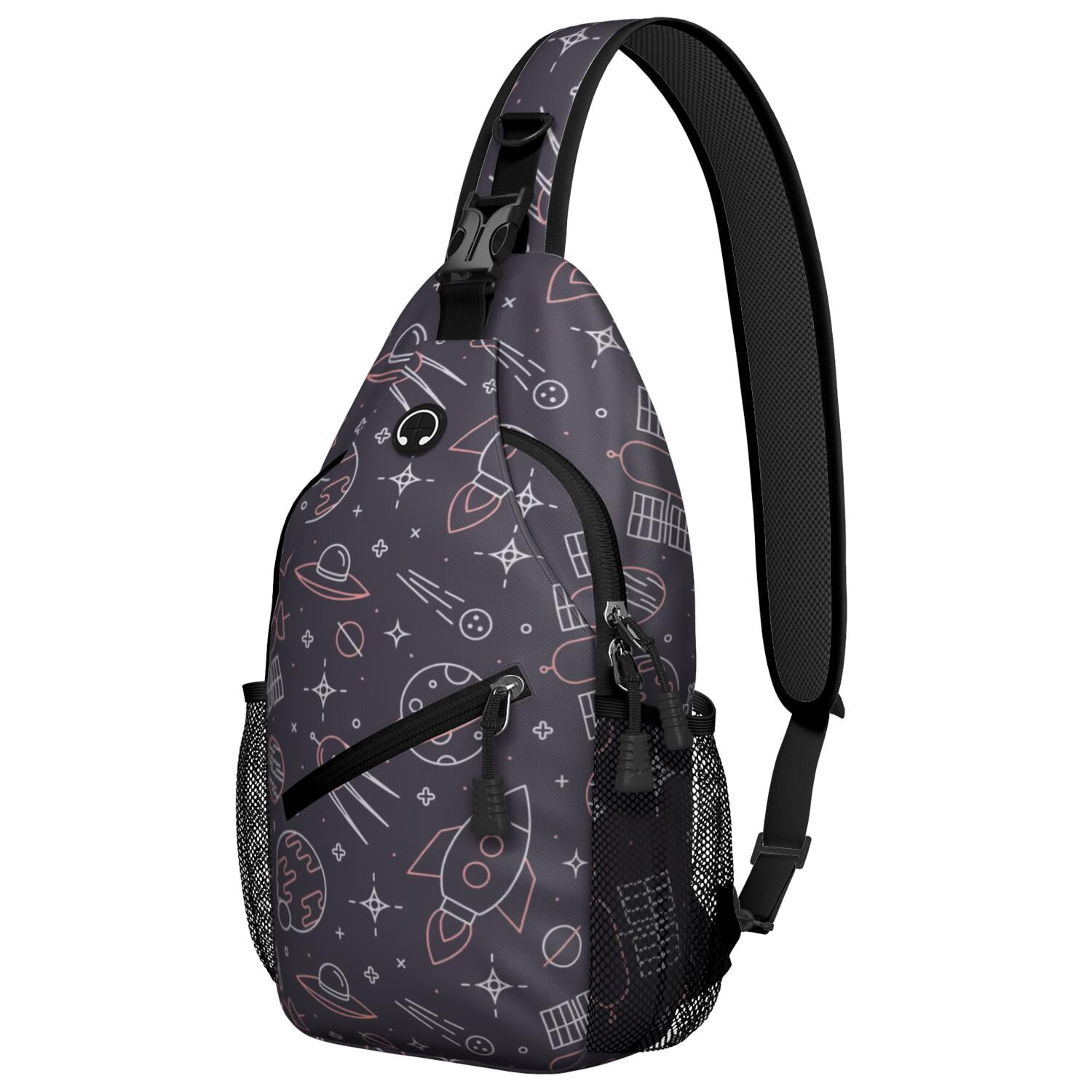 Starry Night Sky Sling Backpack, Celestial Planet and Nebula Design ...