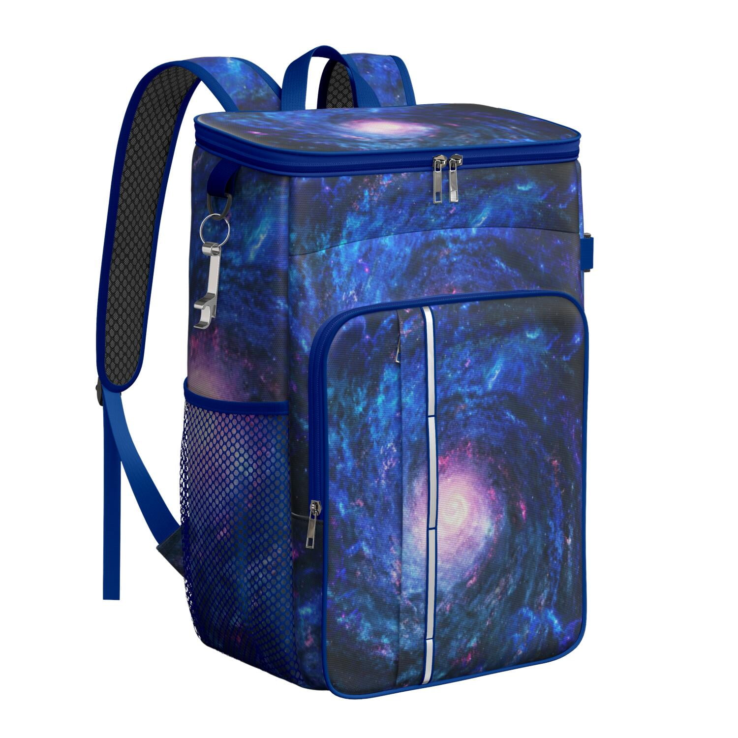 Starry Night Sky Space Backpack Cooler, Insulated Leakproof Lunch Bag with Spacecraft and Rocket ...