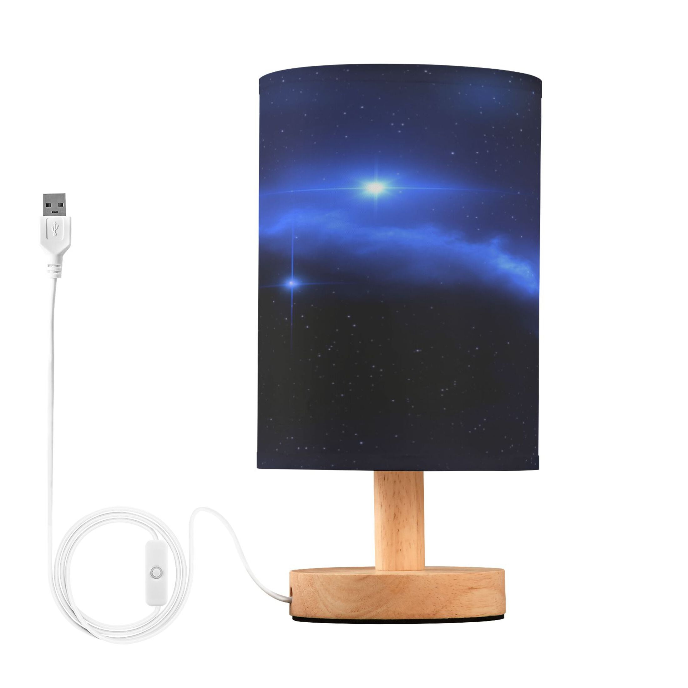 Starry Night Sky USB Powered Canvas Shade Desk Lamp LED Light with ...