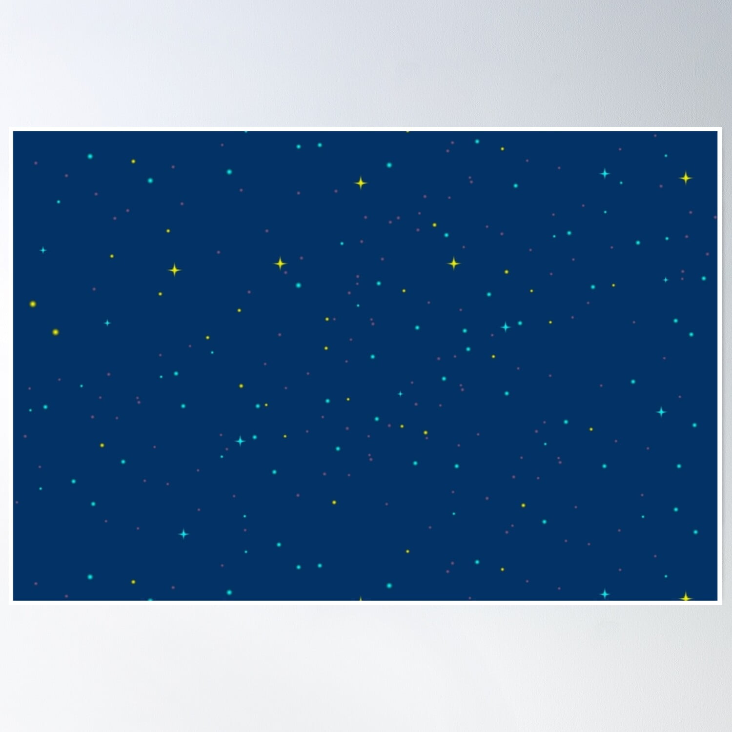 Starry Night Sky With Stars, Background Design With Bright Stars Poster ...