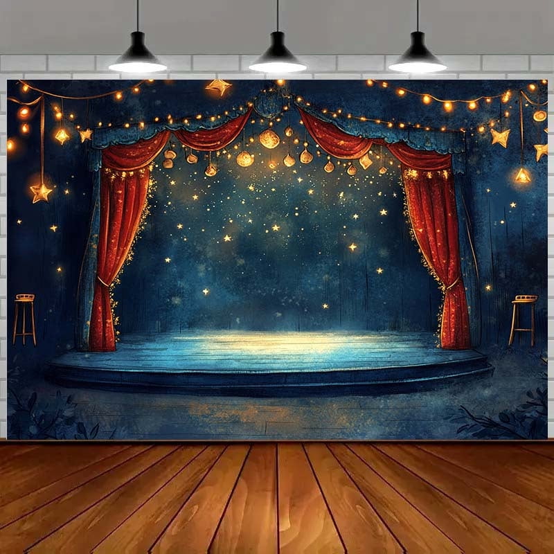 Starry Night Stage Theme Backdrop - Perfect for Performing Arts and ...