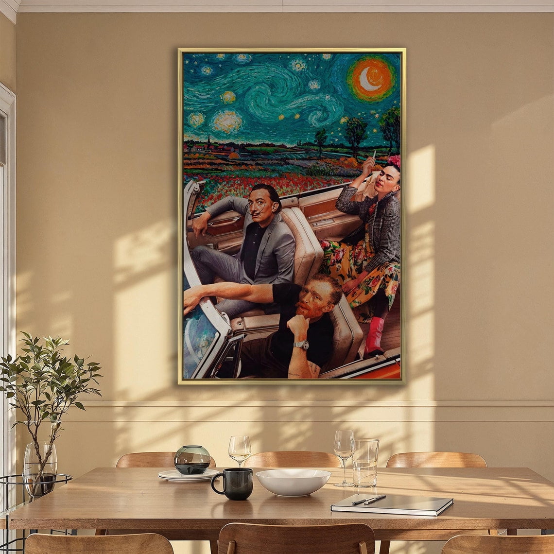 Starry Night Style Printed Frida Van Gogh Dali Car Print on Pop Art ...