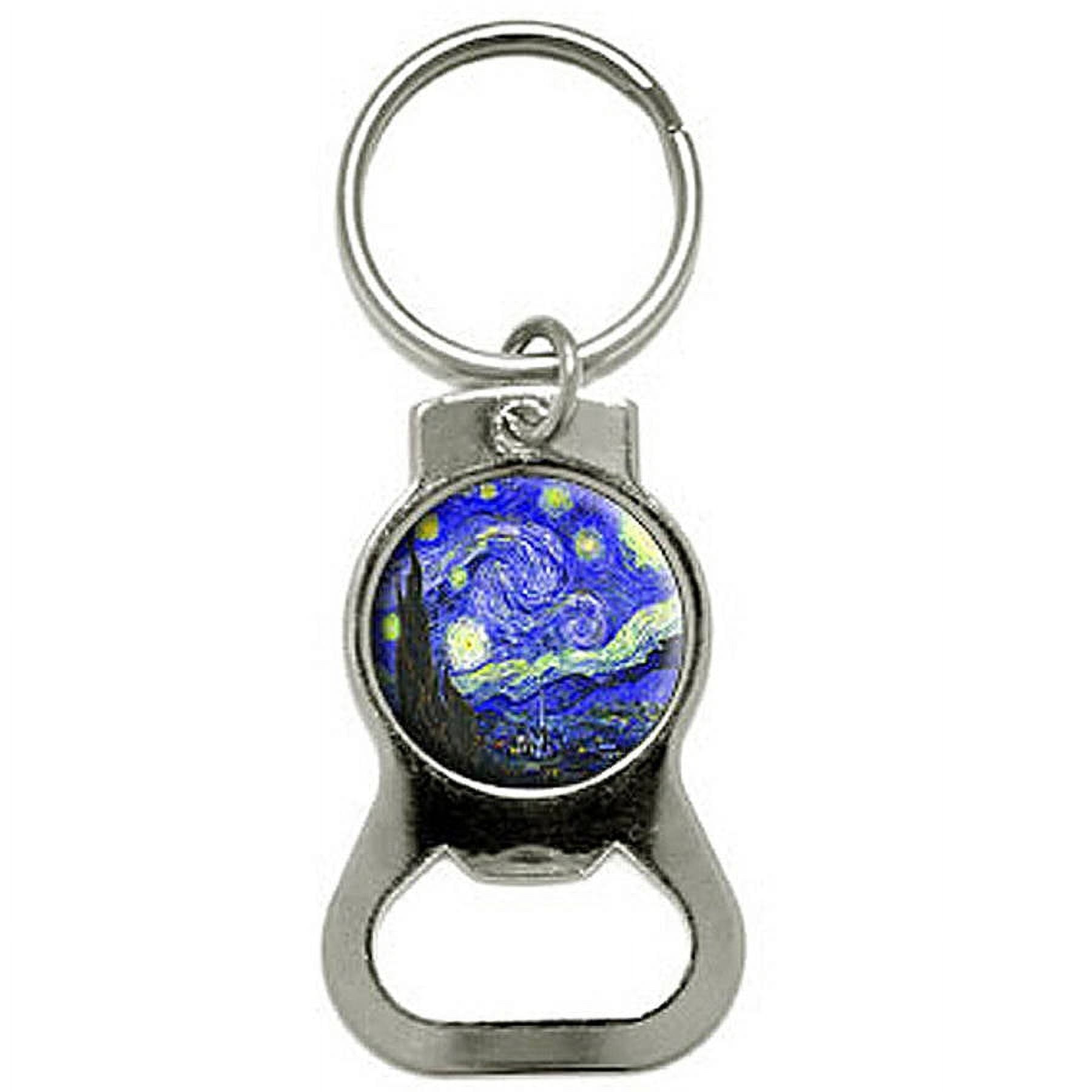 Starry Night Vincent Van Gogh Bottle Cap Opener Keychain Ring - Walmart.com