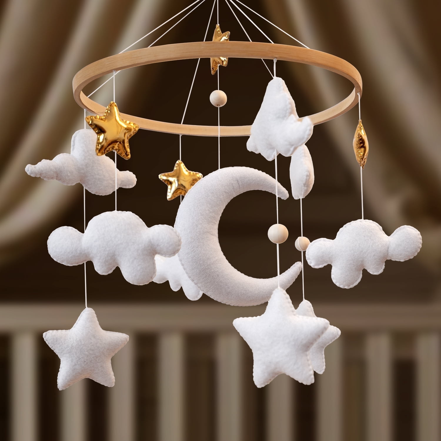 TINITIGIES Starry Night Mobile for Crib – Star & Moon Nursery Decor ...